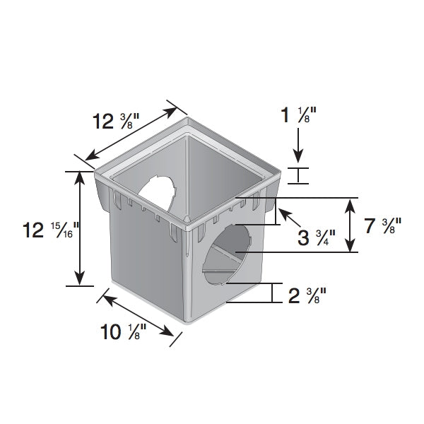 NDS - 1204 - 12 X 12" Catch Basin - 4 Openings — Sprinkler Supply Store