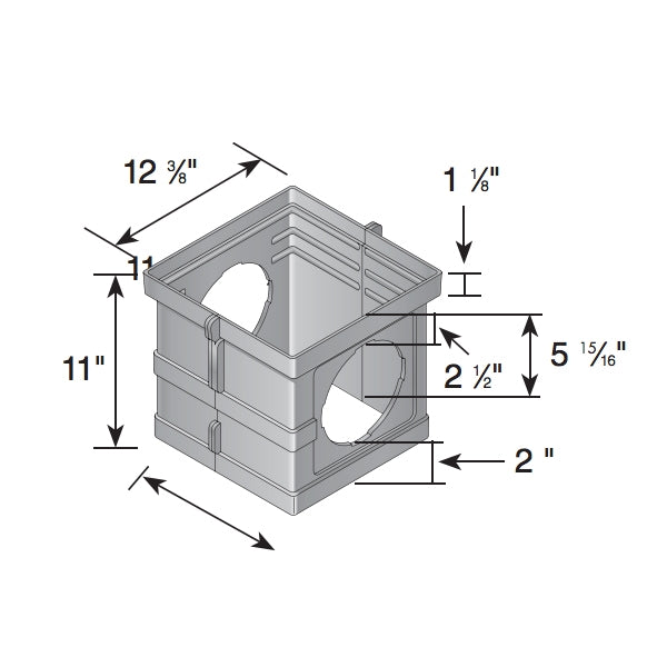 NDS - 1217 - 12 X 12" Riser Ext-Black — Sprinkler Supply Store